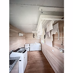 Höllsen Ceiling Mounted Clothes Drying Rack Made of Aluminium Perfect Design for Laundry Room