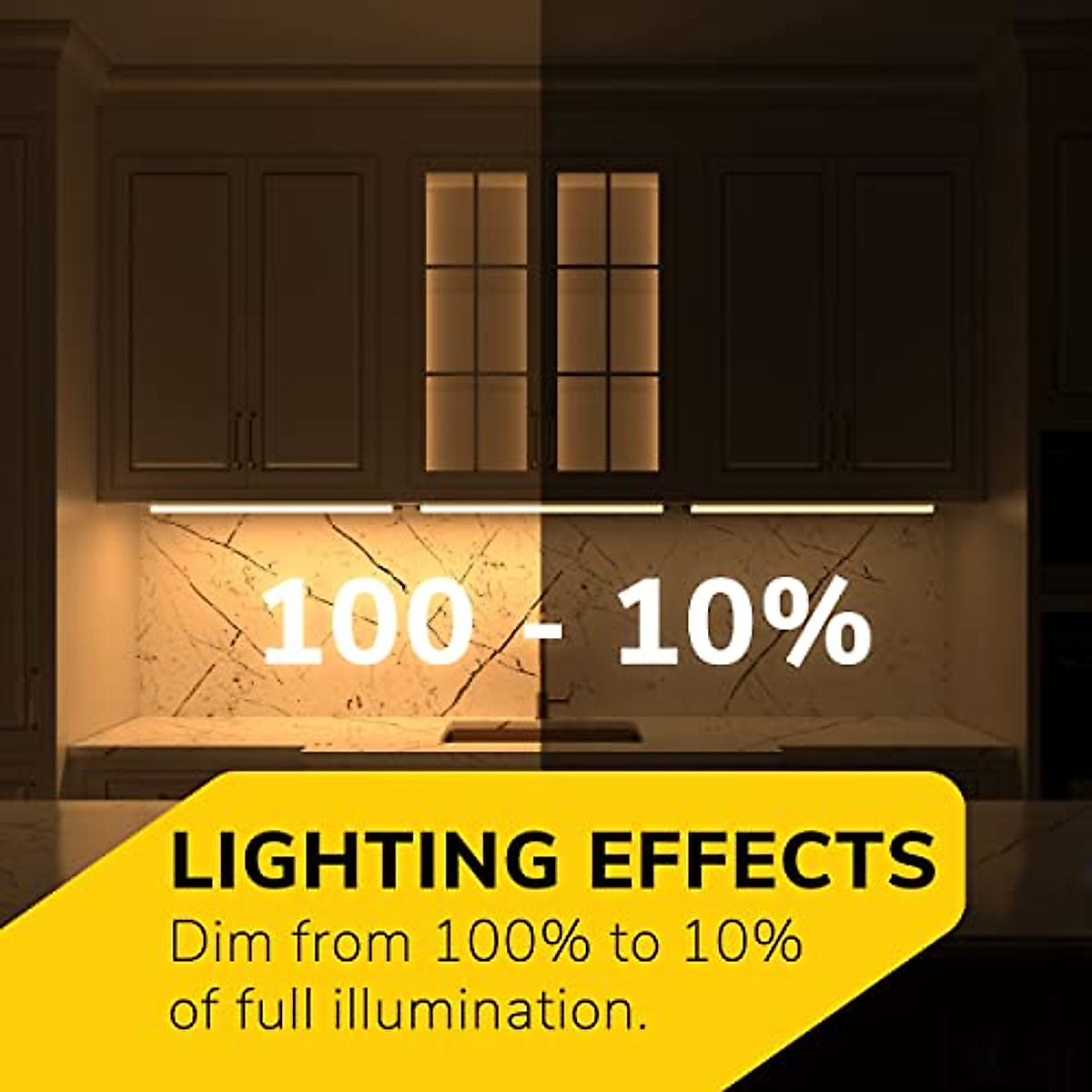 GETINLIGHT Dimmable Hardwired Only Under Cabinet LED Lights, 24-inch, Soft White(3000K), Matte White Finished, ETL Listed, IN-0201-13-WH