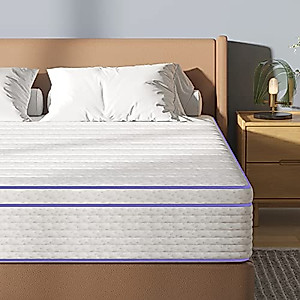 LazyCat Spring Mattress Queen,10 Inch Hybrid Spring Mattresses in a Box,Pocket Spring for Motion Isolation Memory Foam for Medium Firm, Edge Support, CertiPUR-US (Queen)