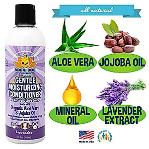 Premium Natural Moisturizing Dog Conditioner | Conditioning for Dogs, Cats and More | Soothing Aloe Vera & Jojoba Oil | 1 Bottle 17oz (503ml) (Lavender)