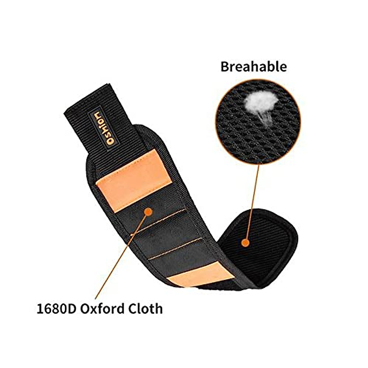 HKETFG Magnetic Wristband - Men & Women's Tool Bracelet with 10 Strong Magnets to Hold Screws, Nails and Drilling Bits - Gift Ideas for Dad, Husband, Handyman or Handy Woman﻿