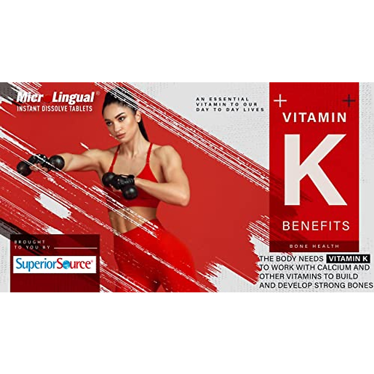 Superior Source Vitamin K2 MK-7 (Menaquinone-7), 100 mcg, Quick Dissolve Sublingual Tablets, 60 Count, Healthy Bones and Arteries, Immune & Cardiovascular Support, Assists Protein Synthesis, Non-GMO