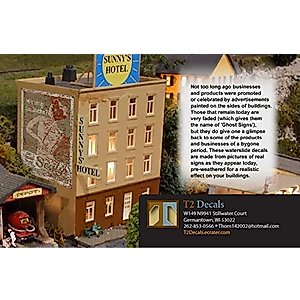 N Scale 1:160 Ghost Sign Waterslide Decals Set #11 - an Easy Way to add Realism to Your Structures!