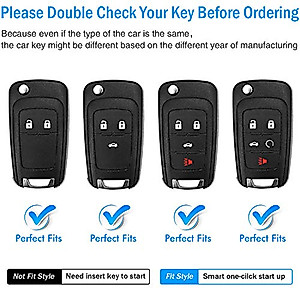COMPONALL for Chevrolet Key Fob Cover, for Chevrolet Camaro Cruze Equinox Malibu