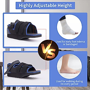 GHORTHOUD Post op Shoe for Broken Toe Lightweight Shoes Medical Orthopedic Foot Brace Off-loading Healing shoe for Foot Surgery (Medium)