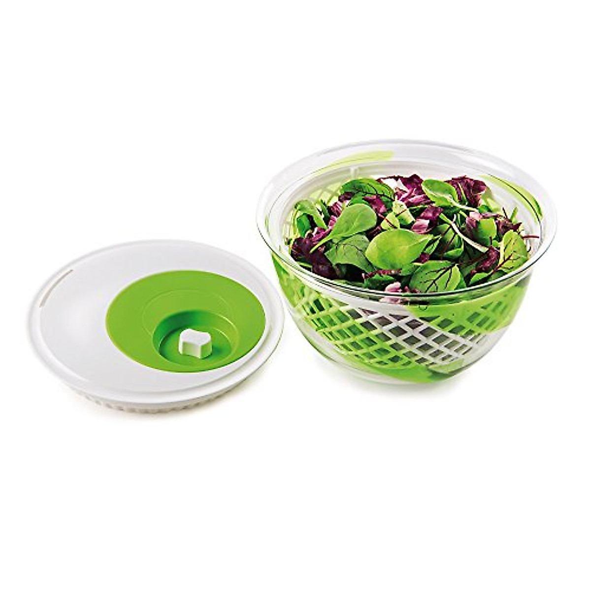 Snips Spin, Drain & Serve Salad Spinner 5 Quart, Green