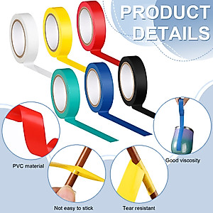 Konohan 6 Rolls Drum Stick Tape Drumstick Wrap Drumstick Tape Anti Slip Drumstick Grips for Drumming Accessories, 0.4 Inches Wide, 16.4 Yards Long, 6 Colors