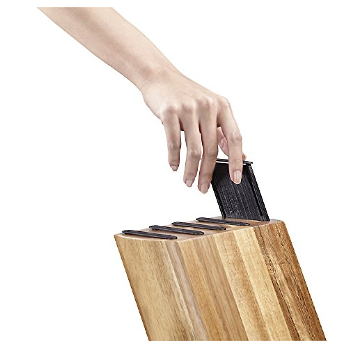 ZYLISS Control Wooden Knife Block - Kitchen Cutlery Storage - Knife Block Without Knives - 5 Slots