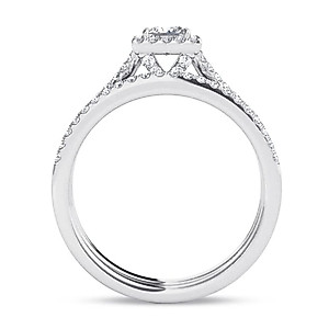 1.0 ct Princess Cut Engagement Rings For Women Vintage 2 pcs Bridal Rings Sets Wedding Rings 14K White Yellow Rose Gold Wedding Ring Set Twisted Promise Anniversary Rings For Her