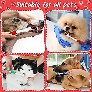 3 Pack Dog Toothbrush for Pet Small and Large Breed Dogs Cats with Soft Bristles, Dual Head Puppy Toothbrushes Kit in Bulk, Non Slip Individual Packing, 360 Easy Teeth Cleaning and Dental Care