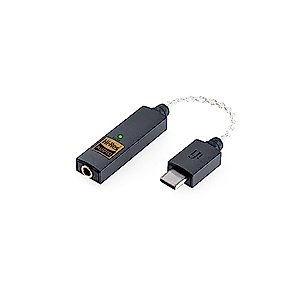 iFi GO link - DAC & Amplifier - USB-C to 3.5mm Adapter - Improve Headphone Sound from any Device - Gold-plated 3.5mm Headphone Socket – Flexible Cable - Supports Hi-Resolution 32-bit/384kHz/DSD256/MQA