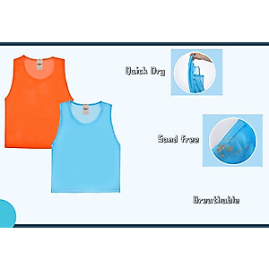 imflyker Scrimmage Pinnies Jerseys Vests Pinnies for Youth Adult Sports Basketball, Soccer, Football, Volleyball (6 Orange + 6 Blue)