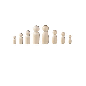56 PCS Unfinished Natural Wooden Peg Dolls,Little Wooden peg People for Painted or Craft