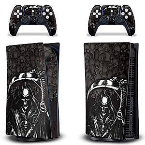 AMR Racing 247 Skins Graphics kit Sticker Decal Compatible with PS5 Playstation 5 & DualSense Controllers - Reaper Black