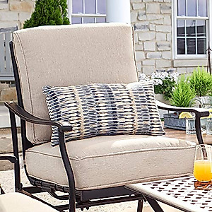 PatioFestival Outdoor Padded Conversation Set,Patio Furniture Sets Modern Bistro Cushioned Sofa Chairs with 5.1 Inch Thick Seat Cushions (3 PCS, White)