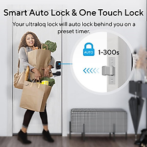 ULTRALOQ U-Bolt Smart Lock with Bridge WiFi Adaptor, 5-in-1 Keyless Entry Door Lock with WiFi, Bluetooth and Keypad, Smart Door Lock Front Door - Black