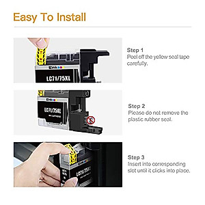 E-Z Ink (TM Compatible Ink Cartridge Replacement for Brother LC-75 XL LC75 XL LC-71 XL LC71XL High Yield Compatible with MFC-J6510DW MFC-J6710DW MFC-J6910DW MFC-J280W MFC-J425W(Black,4 Pack)