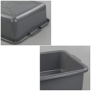 Begale 4-Pack 23 L Large Plastic Commercial Utility Bus Box, Bus Tubs, Gray