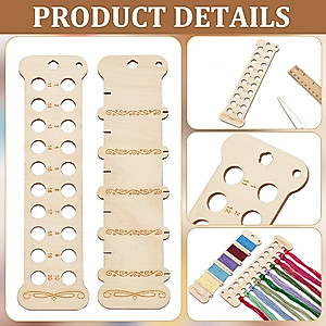 BENECREAT 4pcs 2 Sizes Wooden Embroidery Floss Organizer, 22-Holes with Numbers Winding Plate Board Card Rectangle Thread Project Cards for DIY Sewing Cross Stitch Storage Thread