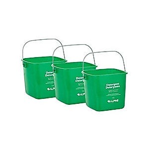 Alpine Industries Commercial Sanitizing Cleaning Pail - Heavy Duty Sanitizer Bucket - Cleaning Fluid Bucket - Cleaning Bucket for Offices, Restaurants, School, Bathrooms (Green, 3 Qt)
