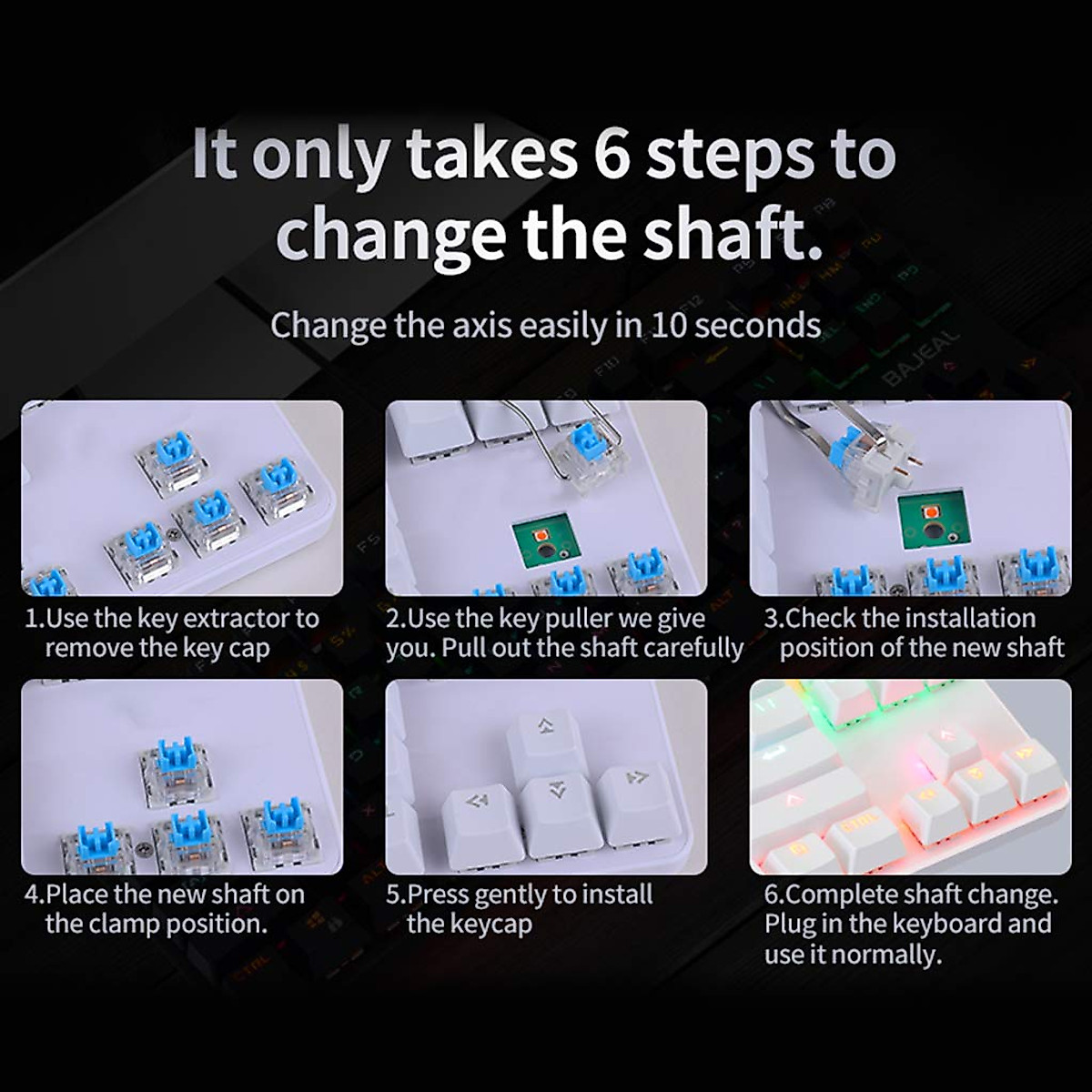 BLUEXIAO K100 87-Keys Blue Switch Mechanical Keyboard Aluminum Alloy-ABS Ergonomic Keyboard High Responsiveness Gaming Keyboard for PC Laptop Players K100 87-Key Green Axis Keyboard