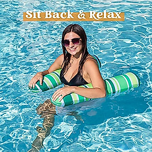 Sloosh 3 Pack Inflatable Pool Float Hammock, Water Hammock Lounges, Multi-Purpose Swimming Pool Accessories (Saddle, Lounge Chair, Hammock, Drifter) for Pool, Lake, Outdoor, Beach