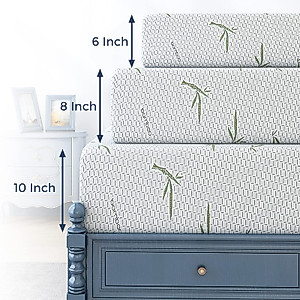 IULULU Queen Size Mattress in a Box, 6 Inch Gel Memory Foam Mattress with Bamboo Cover, Cooling Bed Mattress Made in USA, CertiPUR-US Certified,White