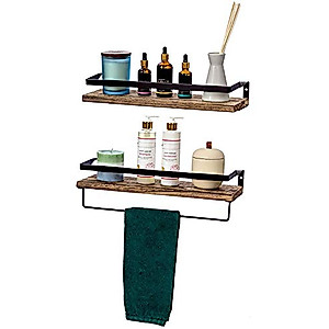 951 PRODUCTS Floating Shelves Wall Mounted Storage Shelves for Kitchen, Bathroom, Set of 2 Carbonized Black