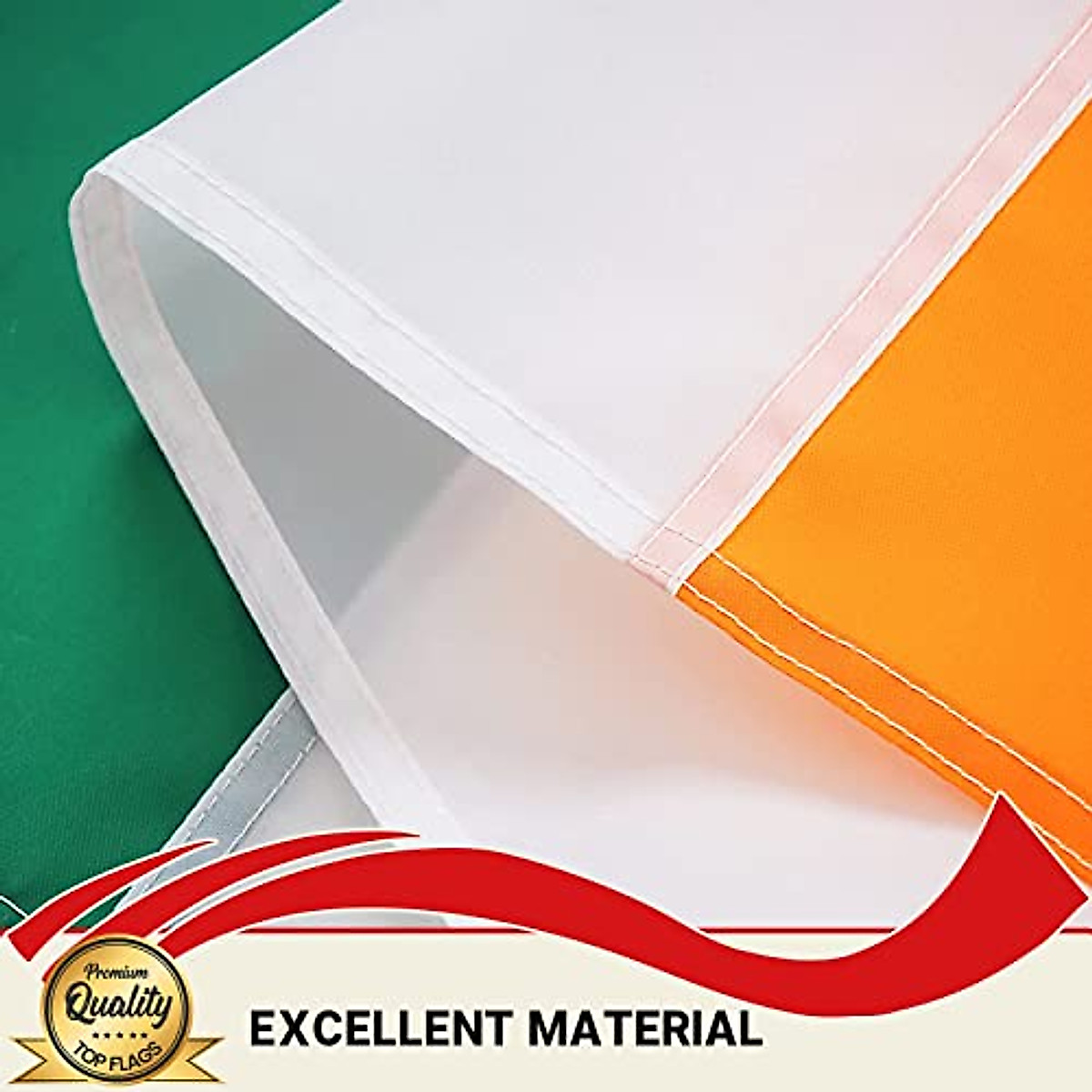 TOPFLAGS Ireland Flag Irish Outdoor Flag 3X5 Sewn Stripes Large Flags Heavy Duty Outdoor Vivid Color Fade-resistant