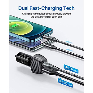 [Newest & Fastest] andobil USB C Car Charger [Fast Charging & Power-Consuming APP Friendly] 38W Dual Port Car Adapter Compatible with Magsafe, iPhone 14 Pro, 14 Plus, 14 Pro Max, All iPad and iPad Pro