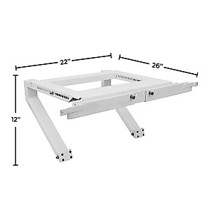 Top Shelf TSB-2438 Universal Heavy Duty Window Air Conditioner AC Support Bracket -Holds Up to 225 lbs., No Drilling or Tools Required, White