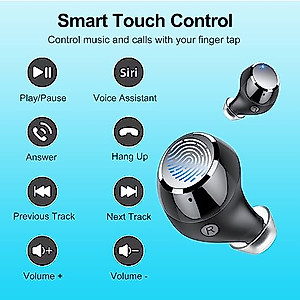 Wekily Ear Buds Wireless Bluetooth Earbuds 5.3 Headphones 108H Playtime with 2600mAh Charging Case to Charge Phone, LED Display Earphones Mic Deep Bass for Work Sport, Black (Q26-BL)