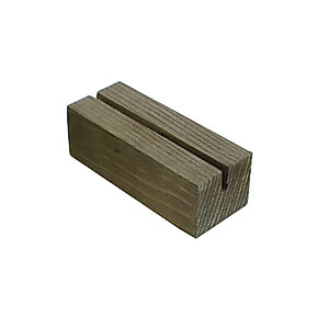 Cedar and Ink Set of 5 Wood Place Card Holders for Table Numbers 1-20, Acrylic Sign Holder or Paper Table Numbers - Rustic Wooden Place Card - Wedding Sign Holder for Reception (Walnut Stain)