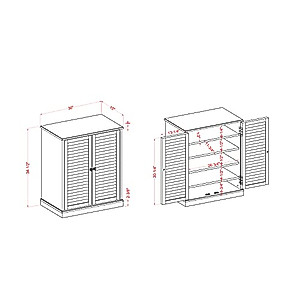 Furniture of America 5-Shelf Enclosed Shoe Cabinet, Espresso