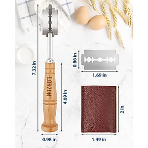 Lorzon Bread Lame with Storage Box, Sourdough Scoring Tool with 10 Razor Blades and Cut-Proof Finger Sleeves, Scoring Knife for Bread Baking