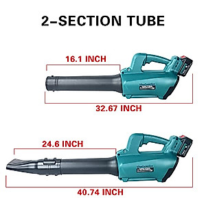 Meetwantes Cordless Leaf Blower with Battery and Charger 450CFM 120MPH Leaf Blower Cordless for Cleaning Lawn, Yard, Garage, Patio & Sidewalk