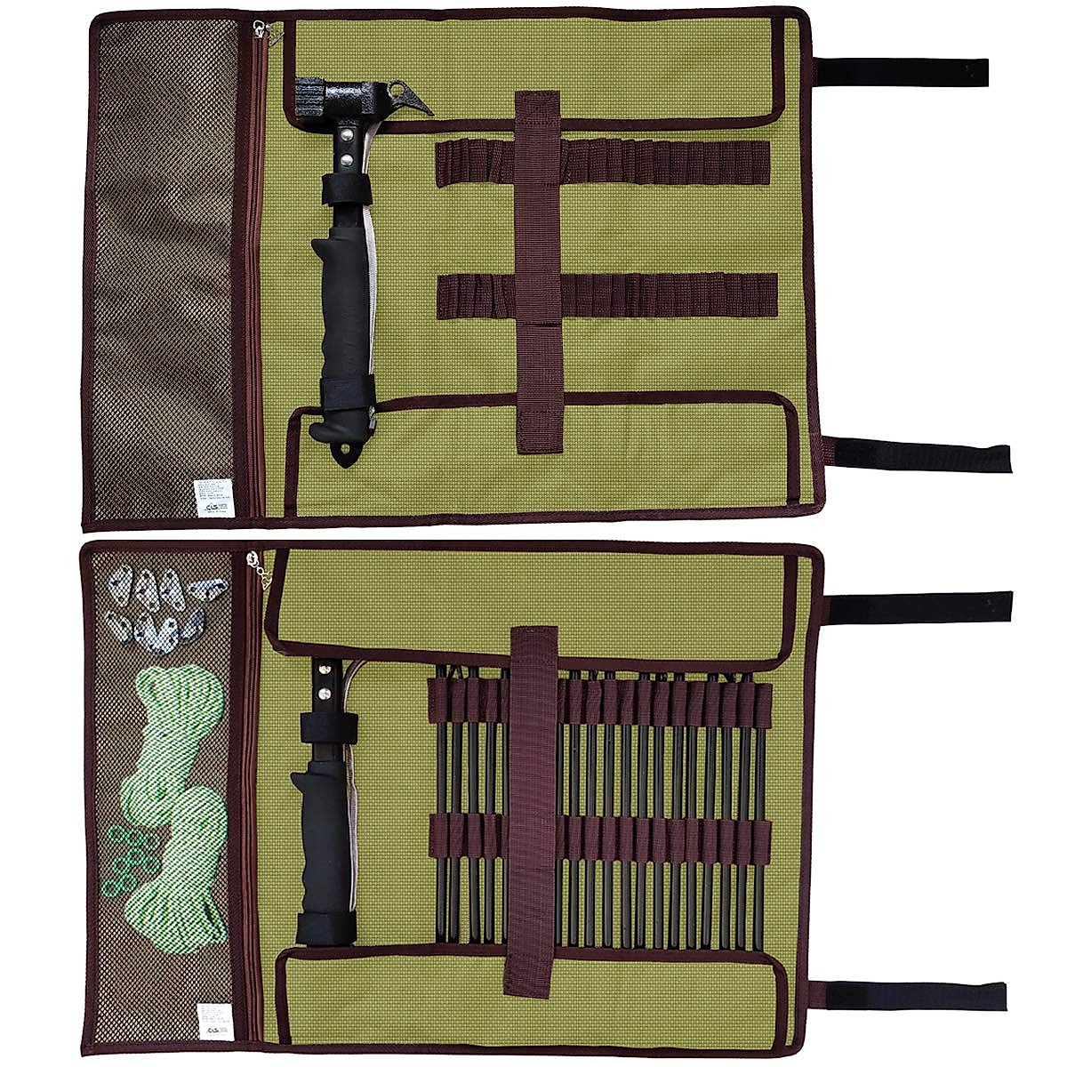 Beefoor Tent Stake Storage Bag, Heavy Duty Oxford Polyester Case for Tent Pegs and Camping Hammer, Pretty Handy to Store All Your Camp Stuff in