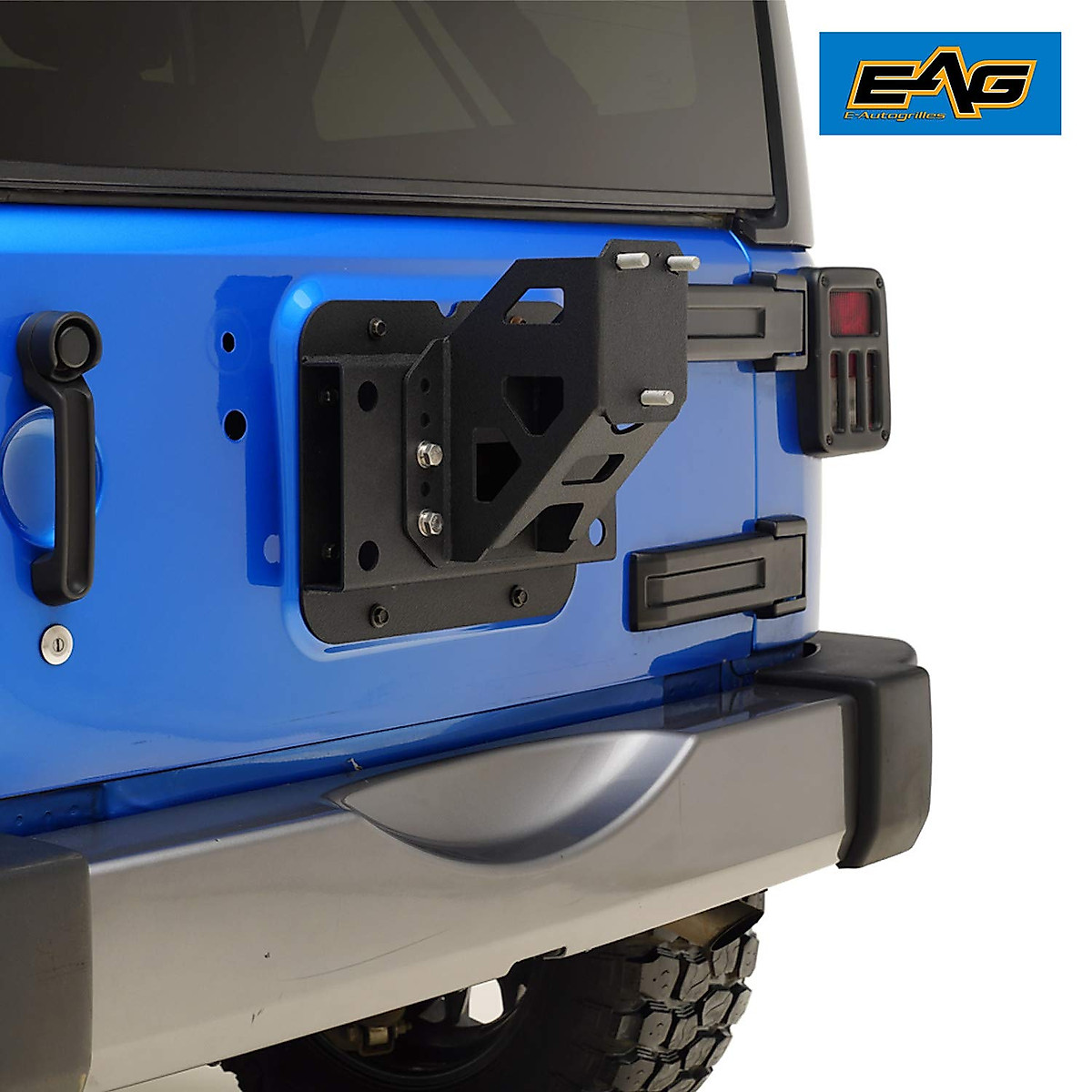 EAG Adjustable Tire Carrier Mount Compatible with 07-18 Wrangler JK