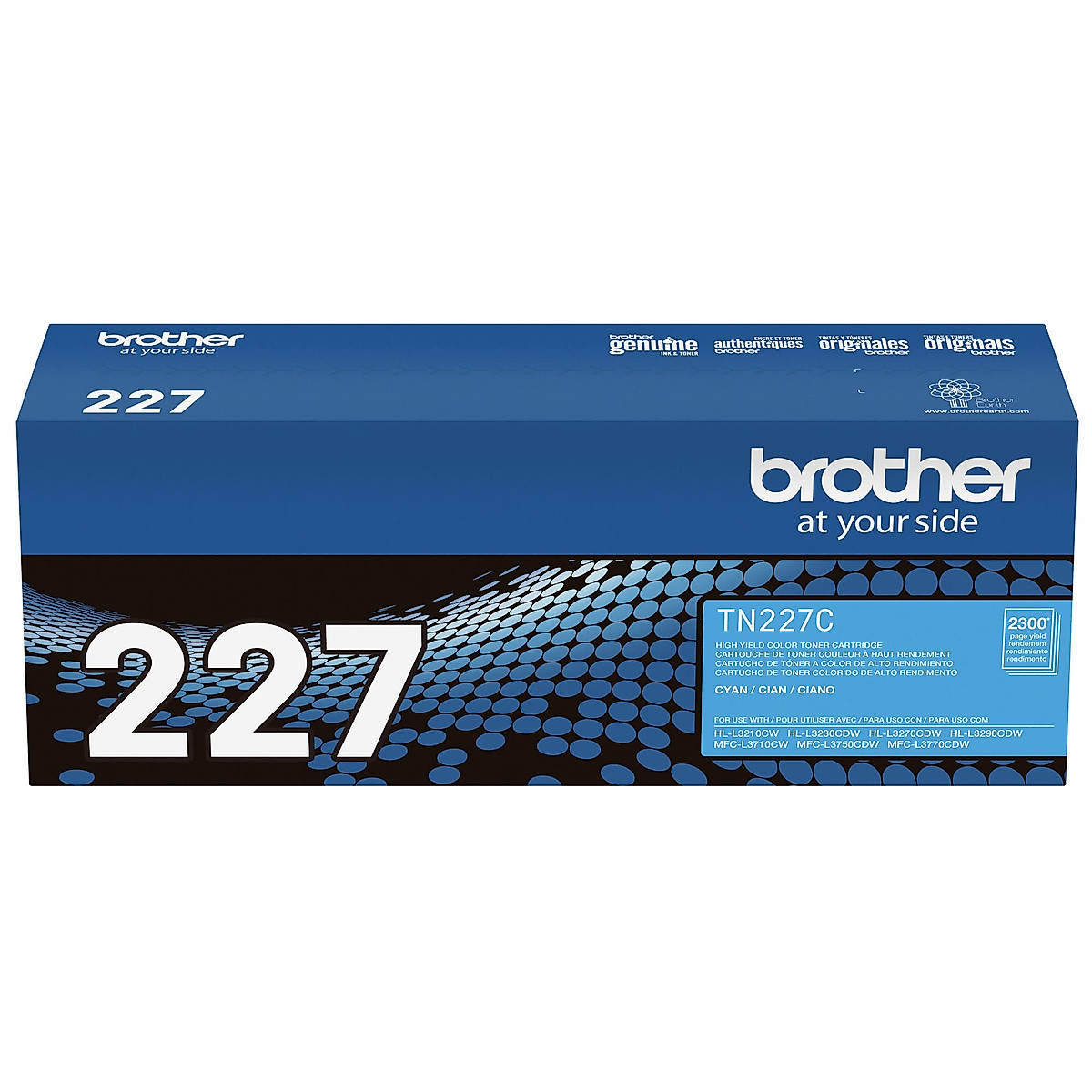 Brother Genuine TN227C, High Yield Toner Cartridge, Replacement Cyan Toner, Page Yield Up to 2,300 Pages, TN227, Amazon Dash Replenishment Cartridge