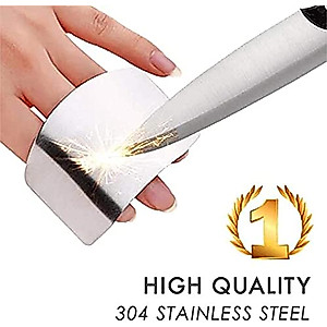 Jupswan Stainless Steel Knife Cutting Protector Kitchen Tool Chef Knife Finger Guard for Food Chopping Cutting Avoid Hurting (4-Pack)