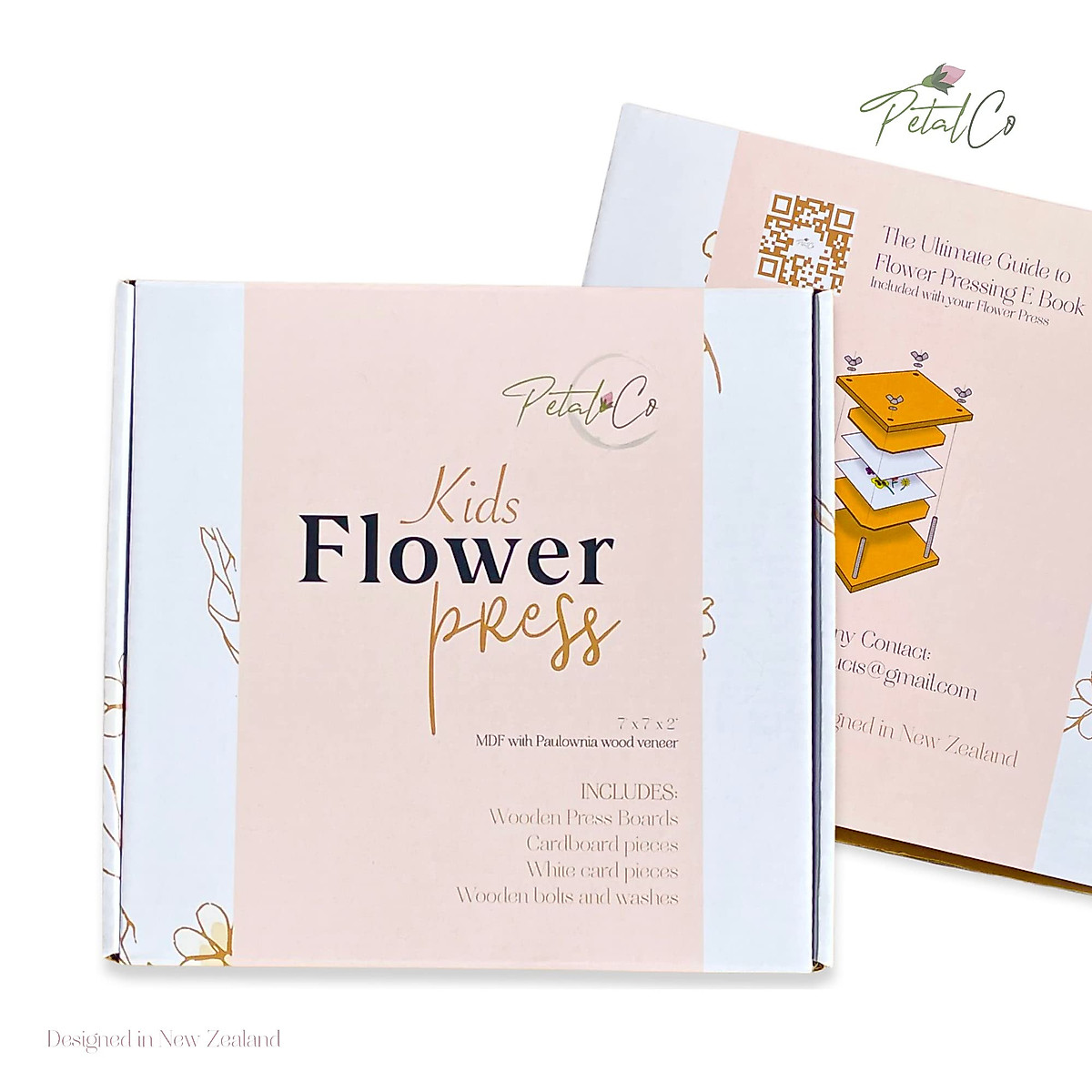 Petal Co Kid's Flower Press Kit & Leaf Press | Free EBook on Flower Pressing | Wooden Art Kit | Pressed Flower Art Kit | Gift for Kids | Flower Pressing Kit for Adults Too. Plant Press Kit.