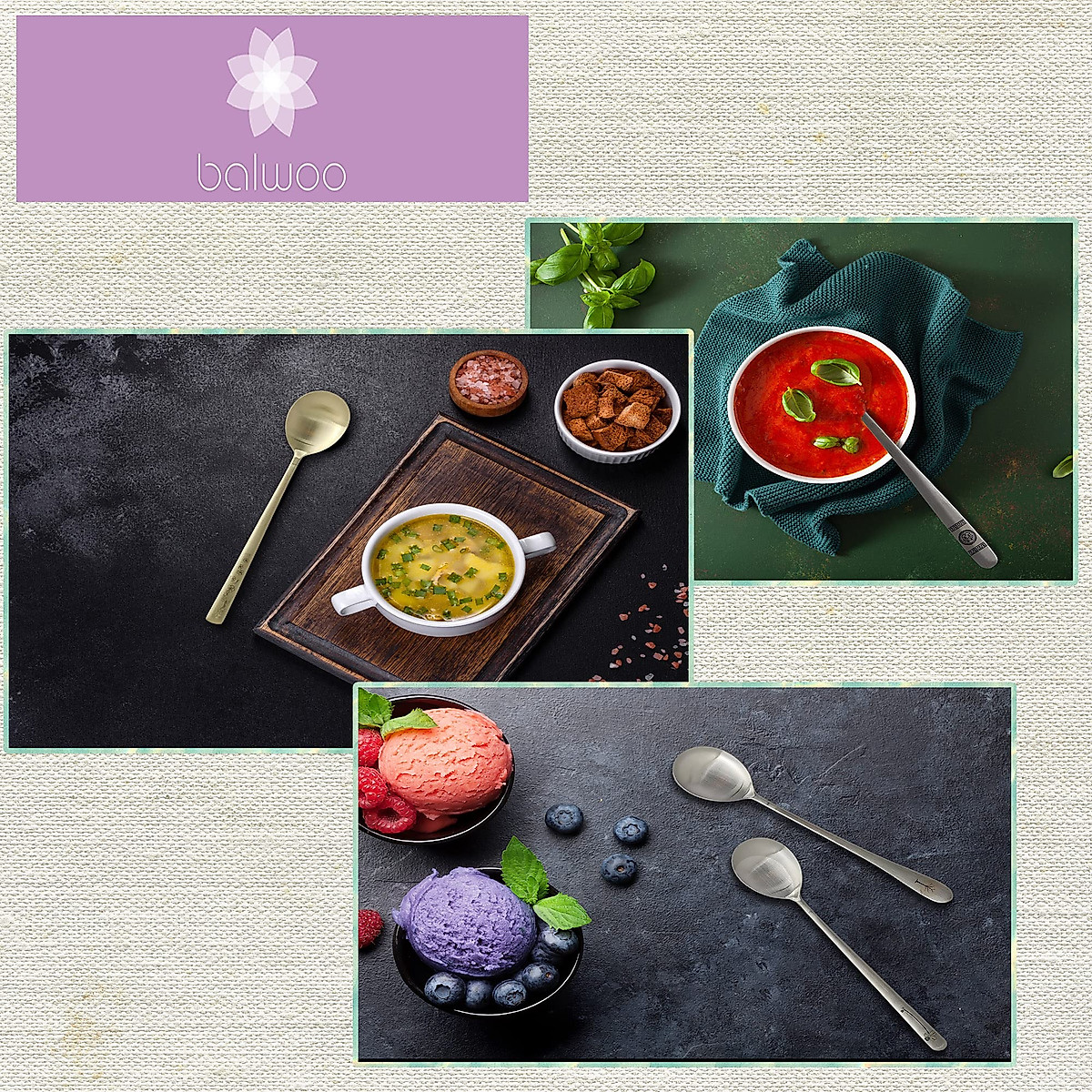 BALWOO [5 Sets] [Made in Korea] Korean Sticky Rice Spoon Chopsticks Set Gold Titanium Plating 304 Stainless Steel Tableware Cutlery Set Mukbang Chopsticks (Korean Palace Pattern, 5 Sets)