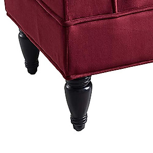Linon 36030BER-01-KD-U Lillian Bench, Berry Red/Dark Mahogany, 45.08"W x 16.93"D x 23.23"H