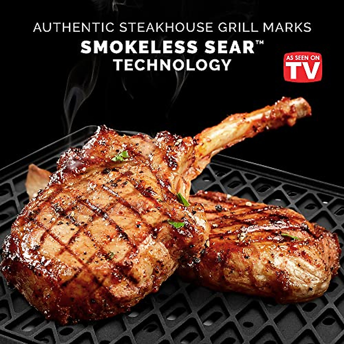 Kalorik MAXX Air Fryer Oven Grill Deluxe AFO 51041 SS |26 Quart Digital Smokeless Indoor Grill & Air Fryer Oven Combo - Always-Clean Interior, 12 Accessories, BBQ, Rotisserie| 1700W | Black & Stainless Steel