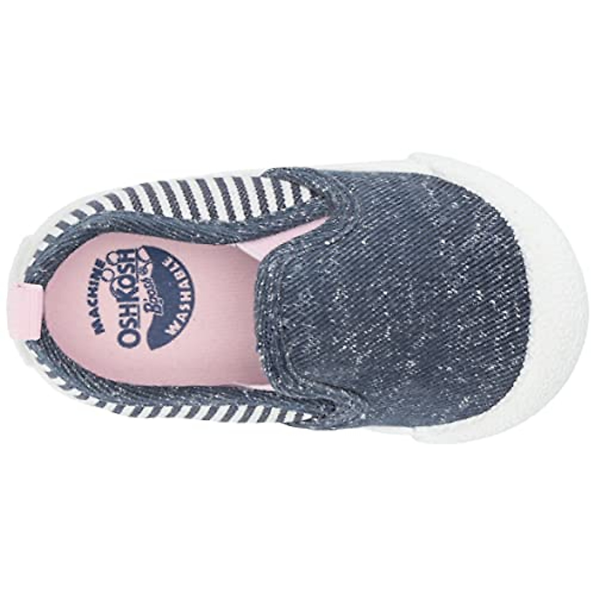OshKosh B'Gosh Girls Ezma Slip-On Shoe, Navy/White, 10 Toddler