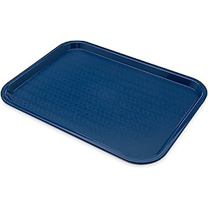Carlisle FoodService Products CT121614 Café Standard Cafeteria / Fast Food Tray, 12" x 16", Blue