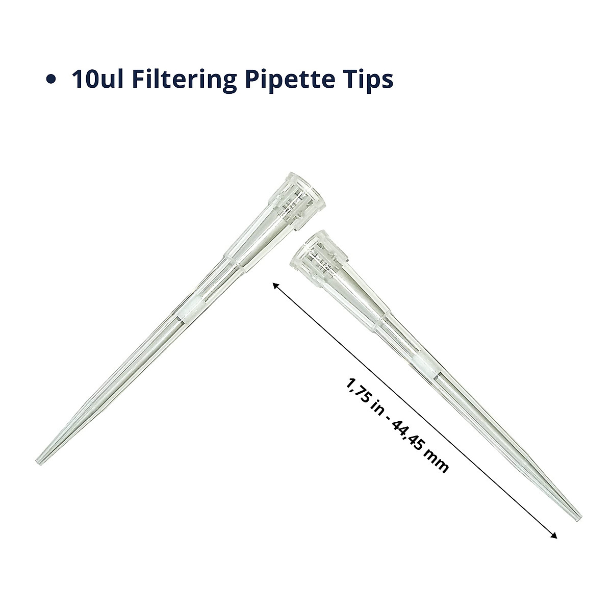 10ul Filtering Pipette Tips - Universal Filter Pipette Tips - Clear White, RNase, DNase, and DNA Free, Racked - 10 Racks, 96 Tips/Rack (10ul)
