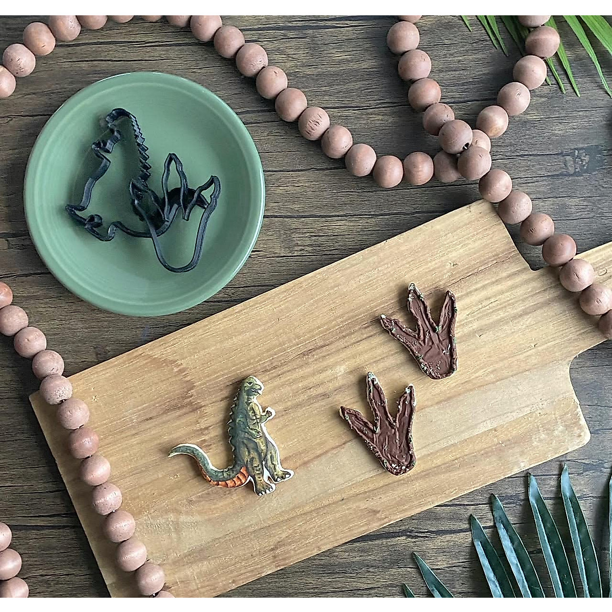 DINOSAUR COOKIE CUTTERS Giant Reptile Godzilla Monster Movie Character And Dinosaur Footprint Cookie Cutters Made in The USA (2 Pack)