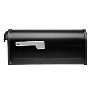 Architectural Mailboxes 8830B-10 Winston Nickel Flag Post Mount Mailbox, Medium, Black