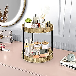 2 Tier Bathroom Organizer Countertop, Bathroom Trays Vanity Organizer Cosmetic Holder for Counter, Kitchen Storage Standing Spice Rack, Counter Shelf for Bathroom Living Room Bedroom Dressing Table